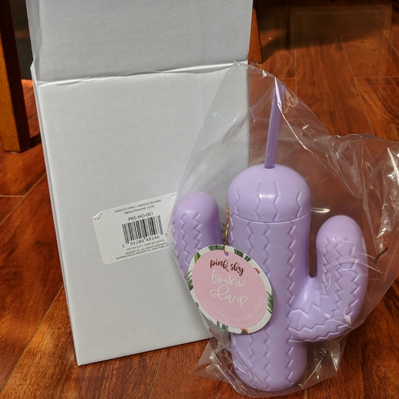 Pink Sky | Dining | Pink Sky Cactus Sipper Cup With Straw Novelty Lilac ...